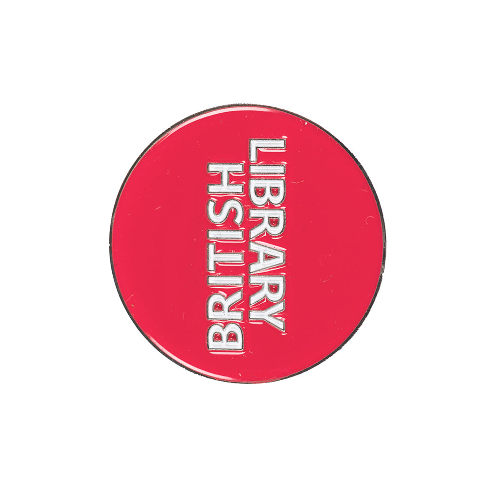 Coral British Library Enamel Pin